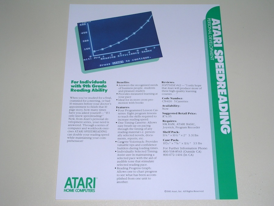 AtariWiki V3.1: Atari Speed Reading